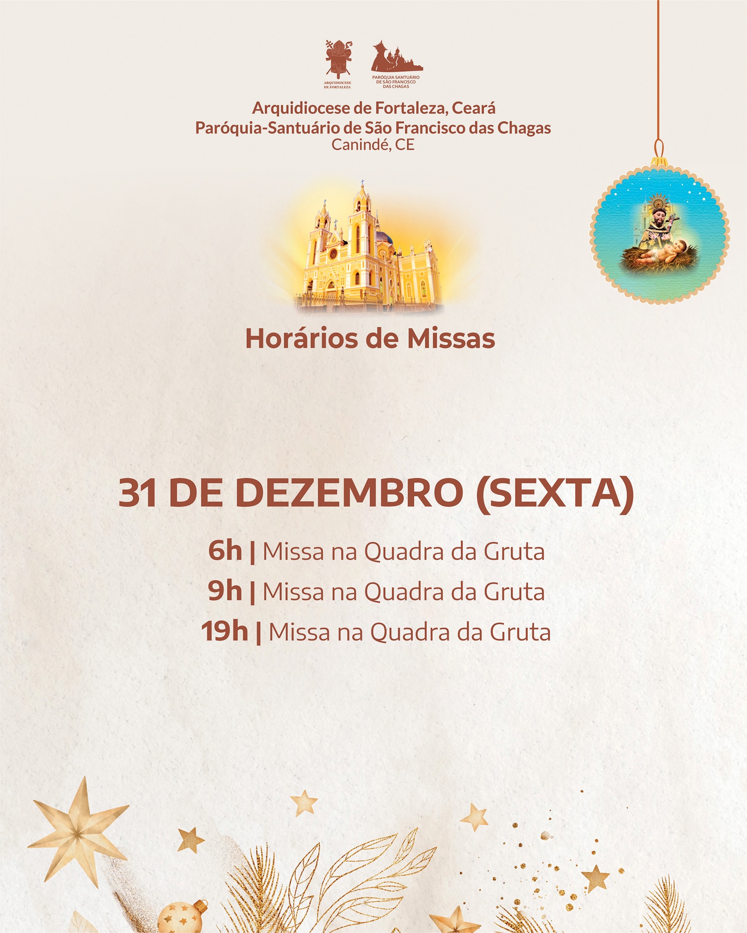 Horários de Missas de Final de Ano e Ano Novo na Paróquia Santuário ...