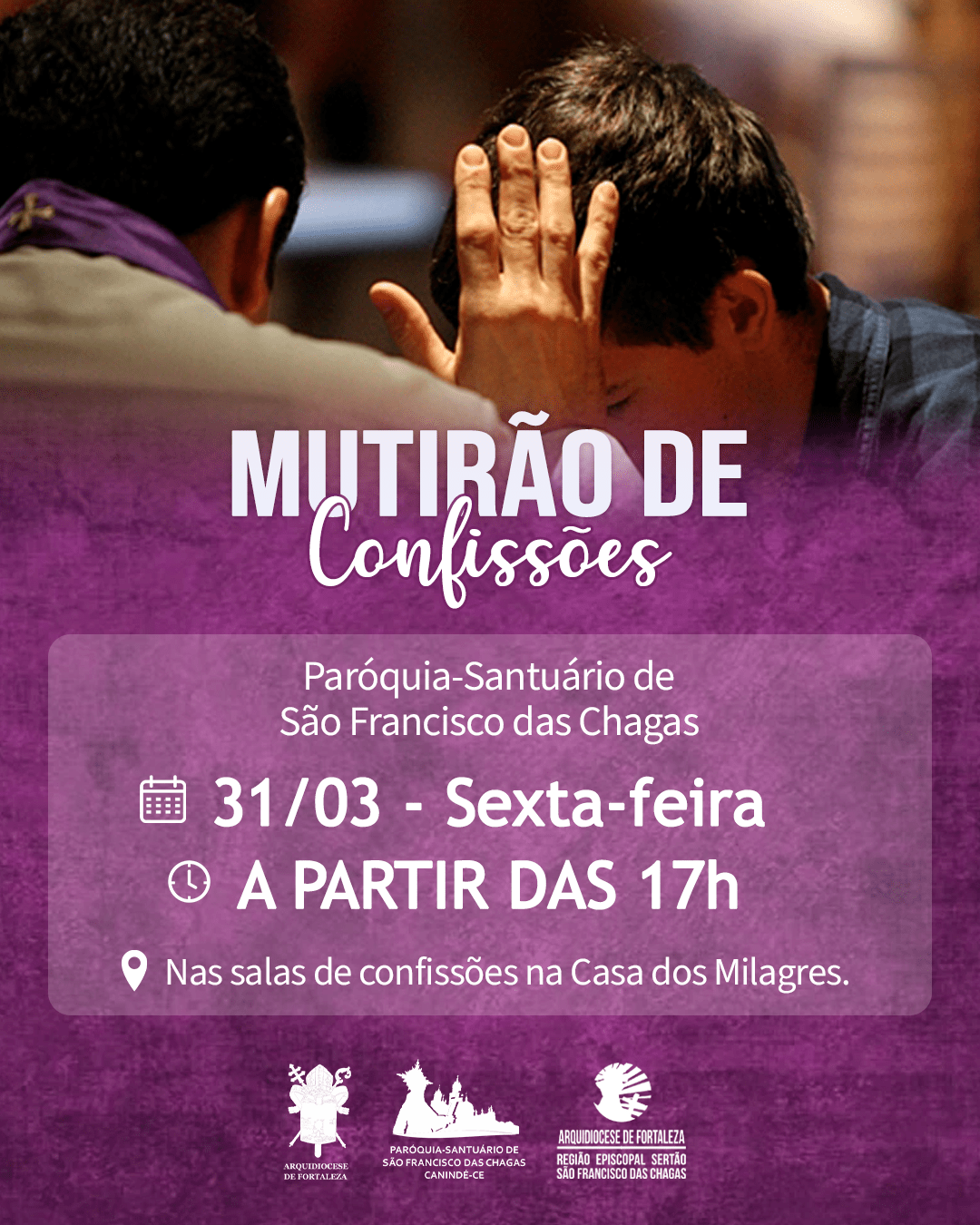 Paróquia-Santuário realizará Mutirão de Confissões - Santuário de Canindé